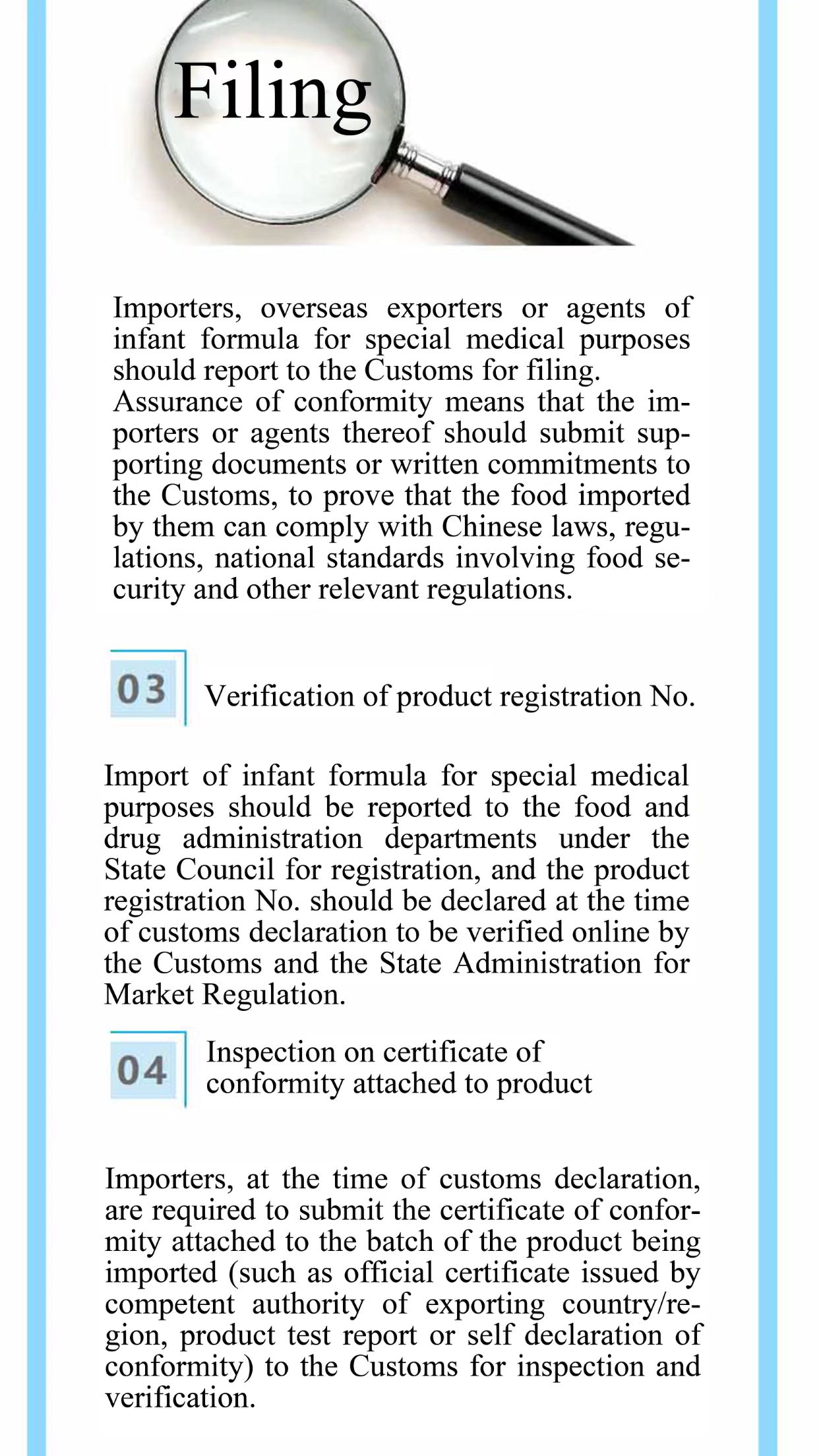 Infant Formula for Special Medical Purpose(1)